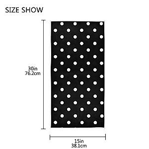 Classic White Black Polka Dot Hand Towels Ultra Soft Luxury Cotton Face Towel Washcloths for Home Kitchen Bathroom Spa Gym Swim Hotel Use