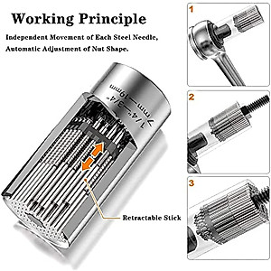 Prowin Universal Socket Set Gift for Men Dad Multi-Function 2 Pcs with Power Drill Adapter Birthday Holiday Cool Stuff Gadgets for Women Husband (7-19mm)