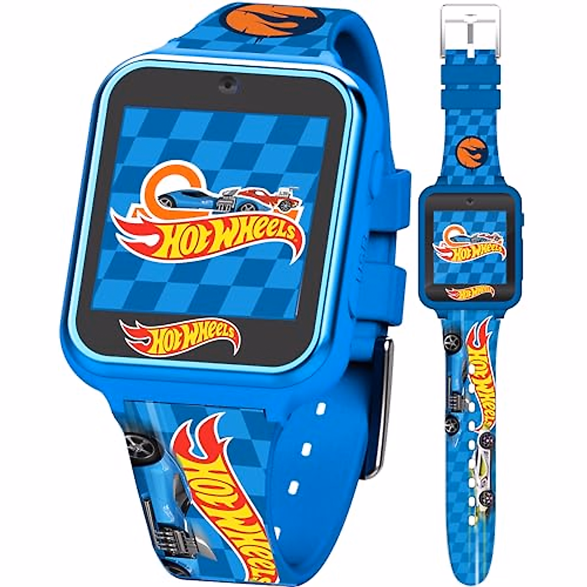 Hot Wheels Interactive Kids Smartwatch – Touchscreen Watch with Camera, Games, Voice Recorder, Step Tracker, Alarm & Timer – Racing-Inspired Design, USB Rechargeable – Fits Wrists 5.5" to 8"
