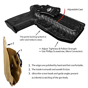 Ruger Security 9 Holster, Carbon Fiber Kydex Holster IWB for Ruger Security-9 Pistol Case Inside Waistband - Kydex IWB Holster Ruger Security 9 Gun Accessories (Black, Right)