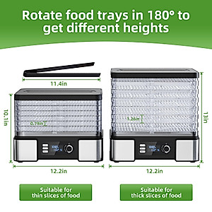 Food Dehydrator Machine Dryer for Jerky: Stainless Steel Dehydrater for Fruit Herb - Digital Food Drier for Meat Beef Dehydration
