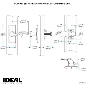 Ideal Security GL Lever Handle Set for Storm Doors and Screen Doors, Storm Door Handle Replacement, Screen Door Handle, White