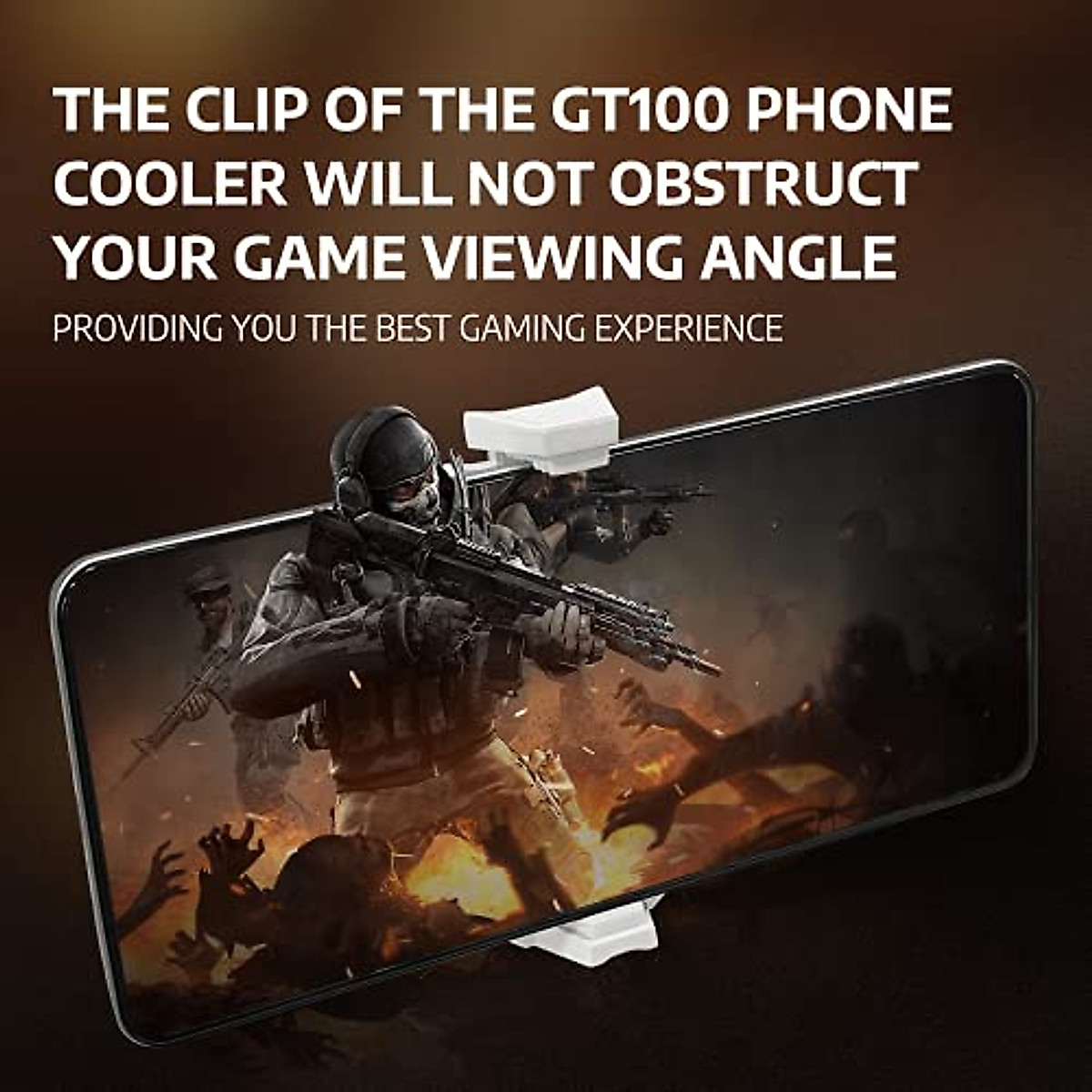 AIHOOR Phone Cooler with Dual Cooling Fan for Gaming, Compatible with iPhone & Android Smartphone (4.5 to 7 in), White