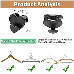 12 Pack Clothes Hanger Connector Hooks,Space Saving Hearts Hanger Hooks to Create Up to 5X More Closet Space, Heavy Duty Cascading Clothes Hanger Hooks,Hanger Extender Clips Fits All Types of Hangers