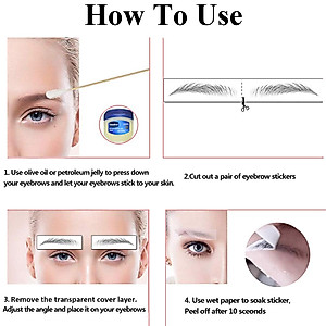 22-Pairs 4D Eyebrow Tattoo Stickers, Hair-Like Authentic Eyebrows, Waterproof Natural Eyebrow Tattoo Stickers