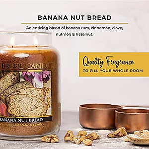 A Cheerful Giver — Banana Nut Bread - 24oz Large Scented Candle Jar with Lid - Cheerful Candle - 135 Hours of Burn Time, Christmas Gift for Women, Brown