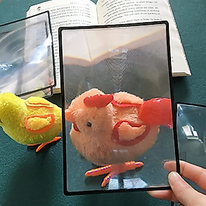 4pcs Page Magnifier for Reading, 3X Magnifying Lens Sheet/Bookmark Flat Magnifier Lenses Lay on Page, Magnifying Fine Print, Flexible Lens, by HYMAOME