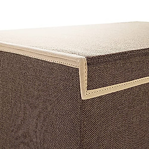 VILLACERA Double Laundry Hamper Two Compartment Sorter with Magnetic Lid, Brown