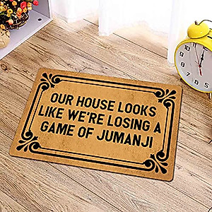 LuckyChu Our House Looks Like We're Losing A Game of Jumanji Funny Floor Mat Rug Non-Slip Entrance Indoor Outdoor Bathroom Kitchen Home Doormat Rubber 23.6 by 15.7 inch