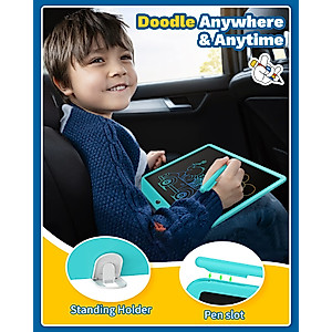 TEKFUN 15inch LCD Writing Tablet Teen Boy Girl Gifts Ideas, Easter Birthday Gifts for Kids, Drawing Board Educational Toys for 6 4 5 3 Year Old Boys, Homeschool and Office Message Memo Board (Blue)