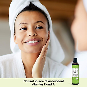 Sky Organics Apricot Oil for Body, 100% Pure & Cold-Pressed to Moisturize, Soften & Nourish, 8 fl. Oz