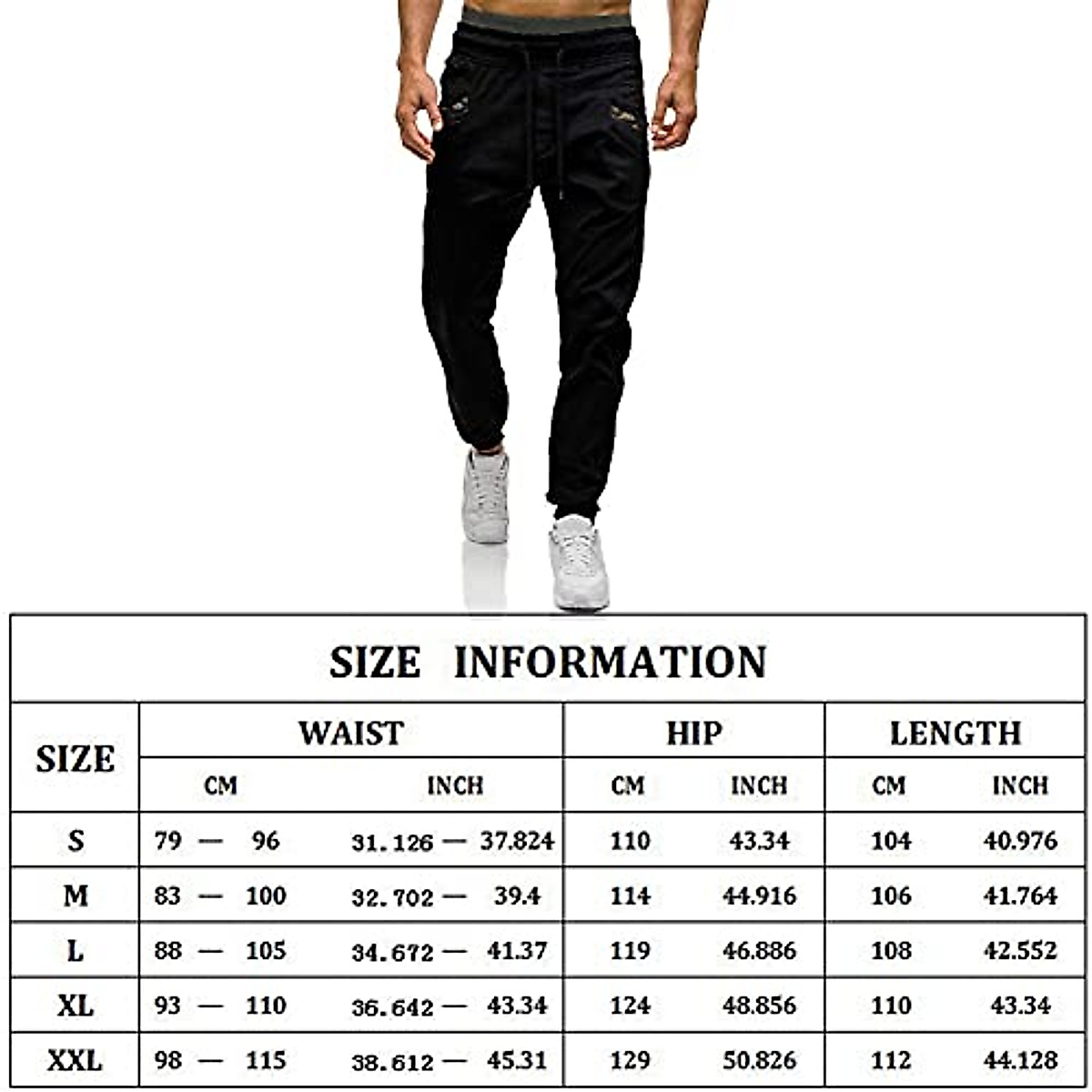 Mens Fashion Athletic Joggers Pants - Sweatpants Trousers Cotton Cargo Pants Mens Long Pants Khaki