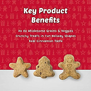 Blue Buffalo Santa Snacks Natural Crunchy Dog Treat Biscuits, Oatmeal & Cinnamon Treats 11-oz