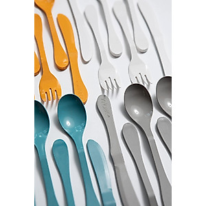 KNORK Eco 24 Piece (Fork, Knife, Spoon) Plant Based CutleryBamboo Reusable Flatware Set, Gray