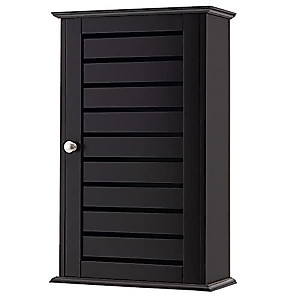 Giantex Bathroom Wall Cabinet, Over The Toilet Storage Medicine Cabinets with Louvered Door and 2 Adjustable Shelves, Wall Mounted Organizer for Living Room, Kitchen and Entryway Wall Cabinet