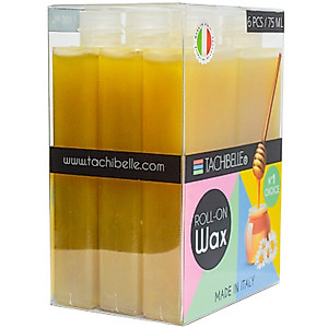 Tachibelle Depilatory Rollon Wax Sweet Honey 75 ml Original Large Refill Wax Professional Hair Removal Made in Italy 6 PACK (75 mL, 6)