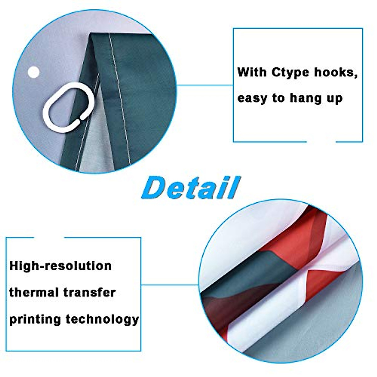 Uspring 4 Pcs Merry Christmas Shower Curtain Sets with Non-Slip Rug, Toilet Lid Cover and Bath Mat, Santa Moon Snow Shower Curtain with 12 Hooks for Christmas Decoration