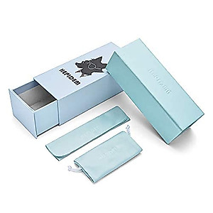 HEPIDEM 100% Really Buffalo Horn Sunglasses for Men Rimless Square Diamonds Buffs Sun Glasses 0015 (Diamond Black Blue)