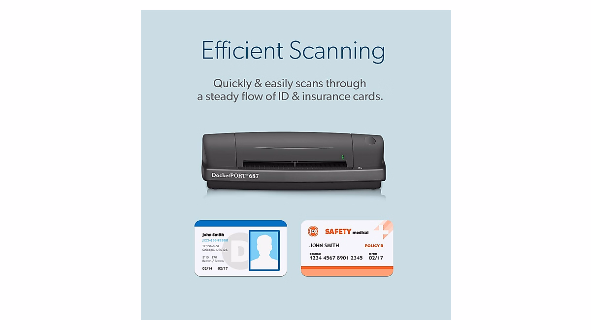 DocketPORT 687 Duplex Card Scanner - Compact & Professional