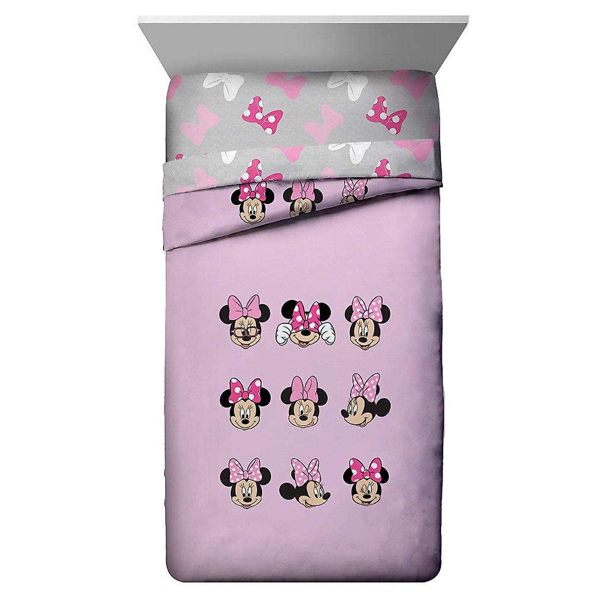 Jay Franco Minnie Mouse Faces 5 Piece Twin Bed Set (Offical Disney Product)