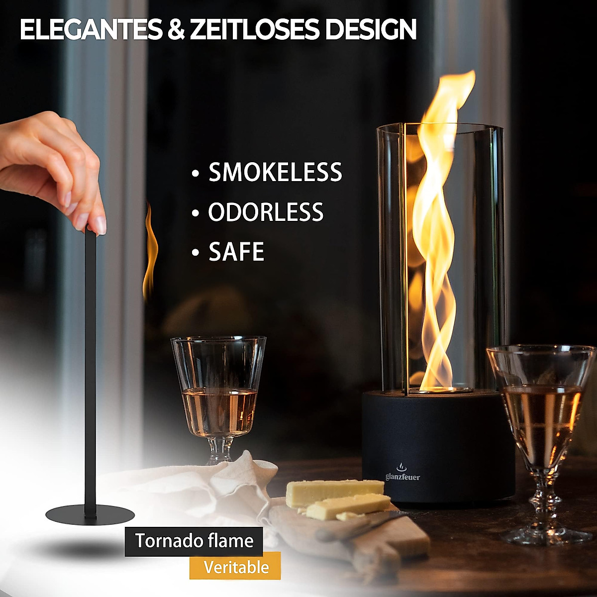 Tornado Tabletop Fire Pit - Elegant Indoor & Outdoor Design