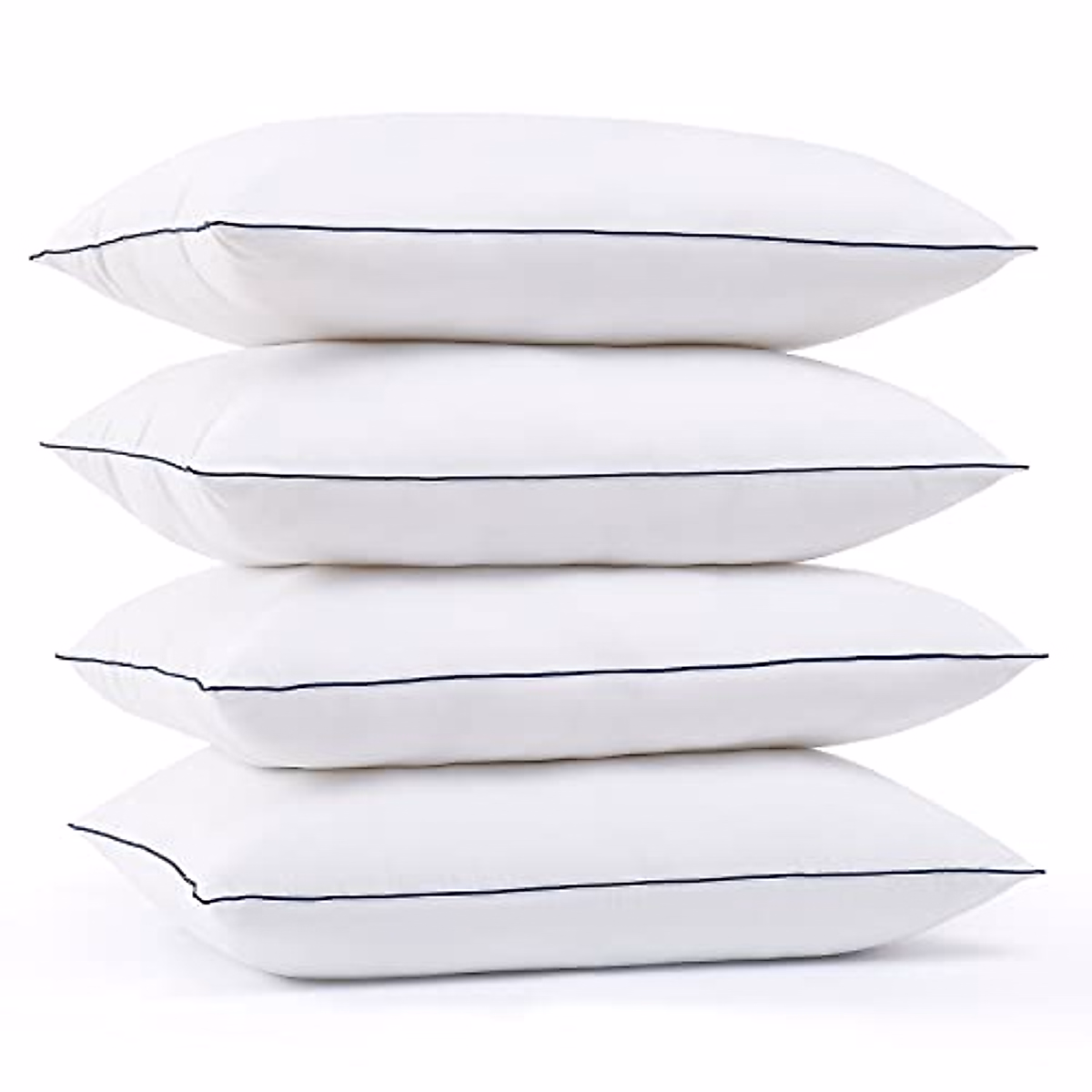 Homemate Bed Pillows for Sleeping - Standard Size(20"x26") Set of 4 Pillows Allergy Friendly Microfiber Shell Fluffy Down Alternative Filling Breathable Pillow Suitable Back Stomach or Side Sleepers