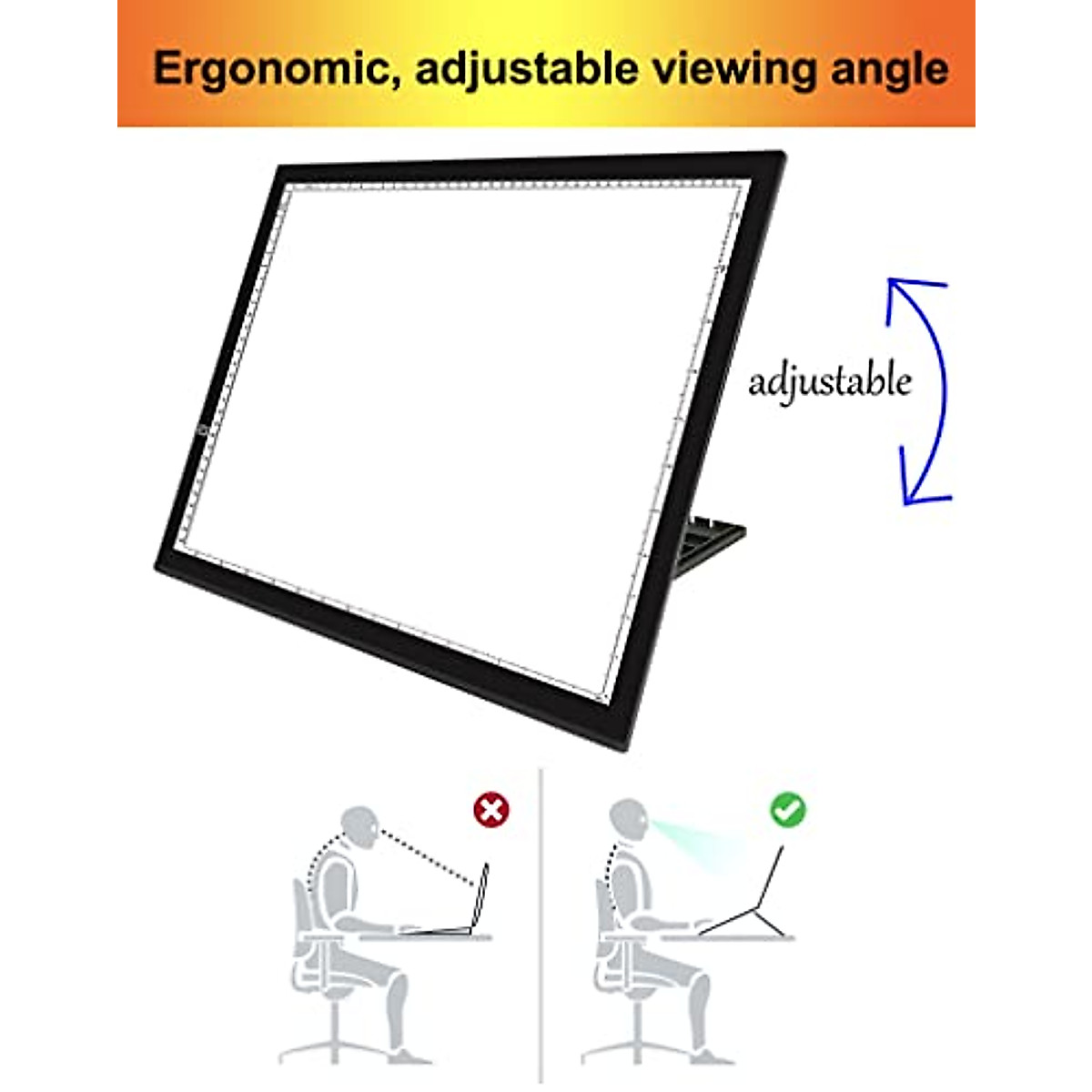 A3 Diamond Painting Light Pad with Built-in Stand, Hawanik A3 Large LED Tracing Light Box with Stand for Vinyl Weeding Drawing