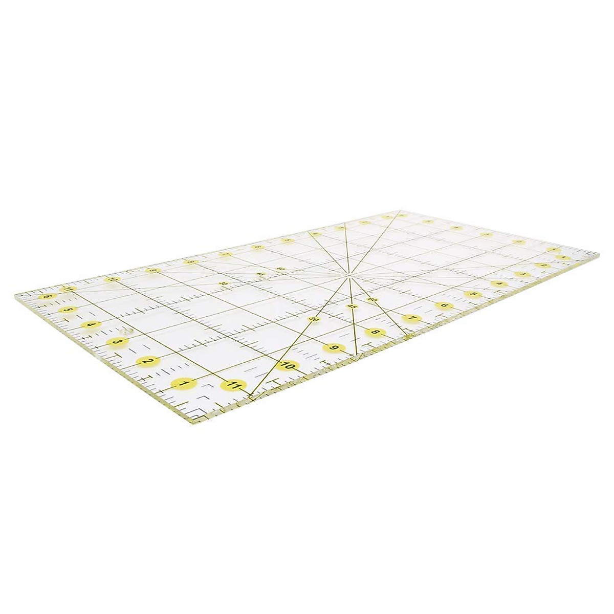 AUTOTOOLHOME Quilting Ruler Acrylic Quilters' Ruler for Easy Precision Cutting Fabric Paper, 6.5" x 12" for Quilting, Sewing & Crafts Template