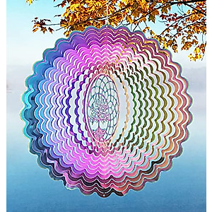 Wind Spinners Outdoor Metal Tree of Life Wind Spinner Mandala Decor, Hanging Wind Spinners for Yard and Garden Patio Porch Balcony Pool Yard Wind Spinners Gardening Gifts for Women Men Mom Wife Friend