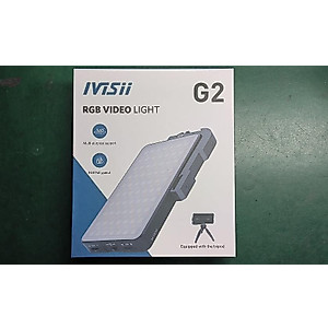 IVISII G2 Pocket RGB Camera Light,32Wh Built-in 4300mAh Rechargeable Battery 360°Full Color Gamut 9 Light Effects,2600-10000K LED Video Light Panel with Aluminum Alloy Body, Adjustable Tripod Stand