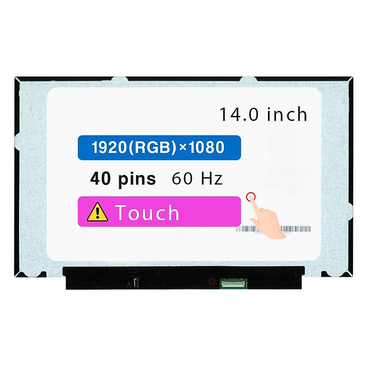 14.0" Screen Replacement for Lenovo Thinkpad L14 (1ST GEN) Model 20U1 LCD Display Panel 40 pins 60 Hz (FHD 1920 * 1080 Touch)