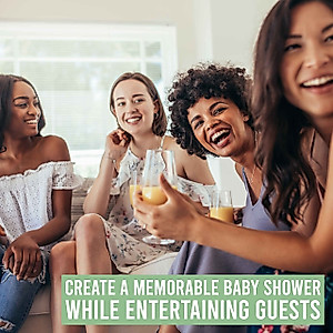 Hadley Designs Floral Baby Shower Games For Girls - 50 cards, Two 25-game sets, 4 Games Double Sided, Baby Prediction And Advice Cards, Baby Trivia, True Or False Baby Game, Baby Word Scramble Game