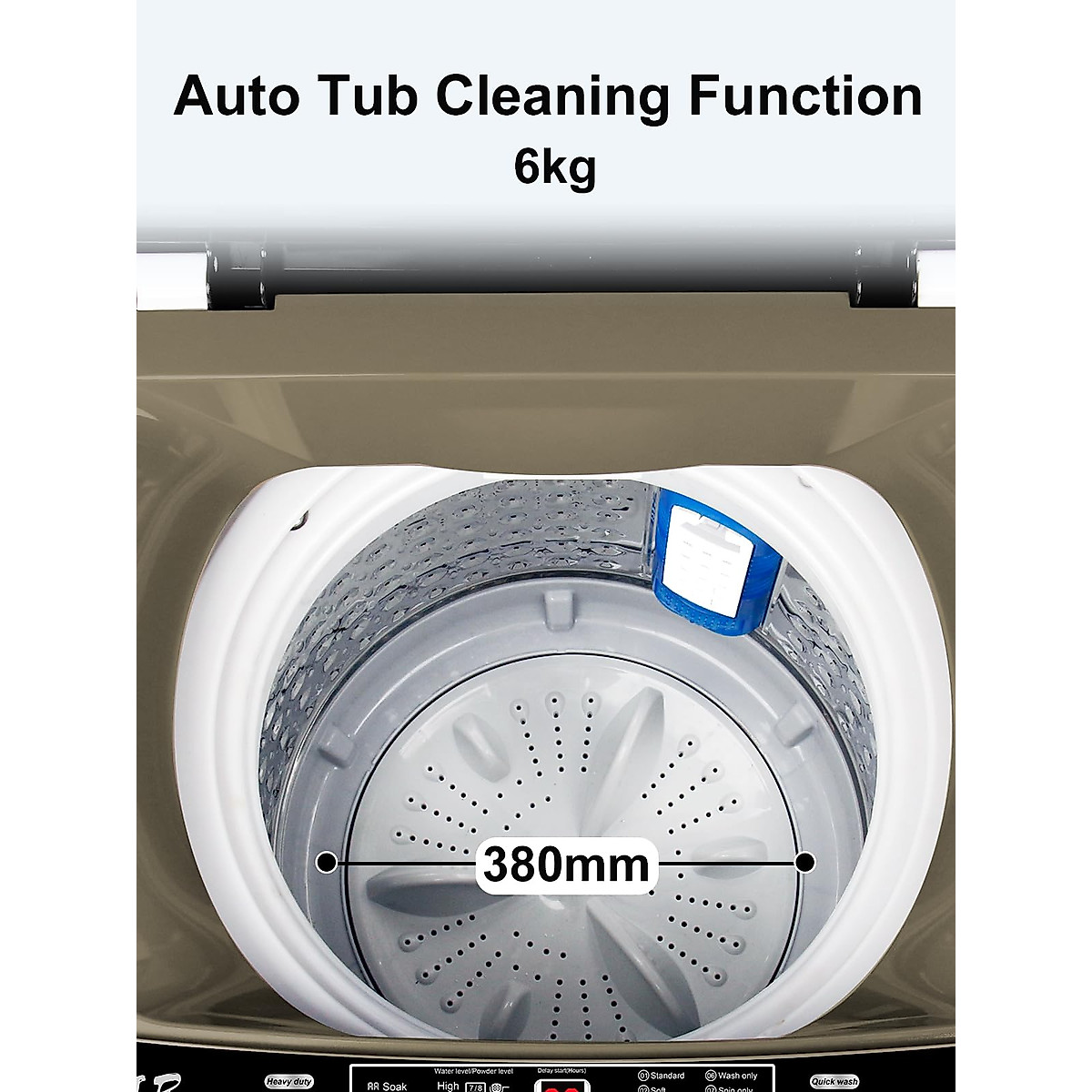 KRIB BLING Portable Full Automatic Washing Machine 17.7 lbs Compact Washing Machine with LED Display, Drain Dump, 10 Wash Programs and 8 Water Levels Ideal for Dorms, Apartments, RV, Gold