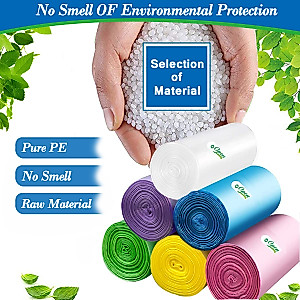 1.2 Gallon 350pcs small Trash Bags Strong Multicolor Garbage Bags, Bathroom Trash Can Bin Liners, Small Plastic Bags for home office, waste basket liner, fit 5 Liter,1,1.2,1.5Gal（Multicolor 350）