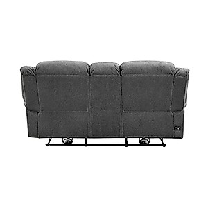 Lexicon Dakota Power Double Reclining Loveseat, Charcoal