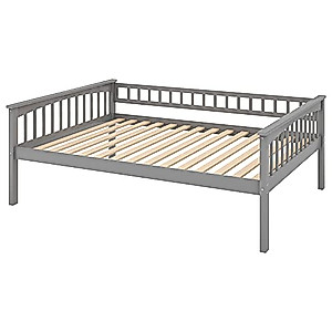 Harper & Bright Designs Full Over Full Wood Bunk Bed with Two Storage Drawers and Ladder, Convertible Storage Bunk Bed Can Be Divided Into Two Full Size Daybeds (Grey)