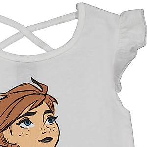 Disney Frozen Elsa Princess Anna Infant Baby Girls Graphic T-Shirts Capri Leggings and Shorts 4 Piece Outfit 18 Months