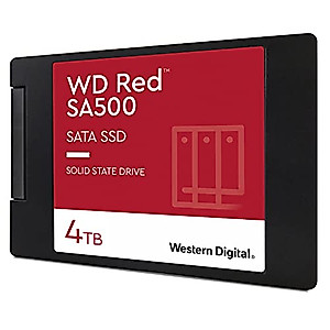Western Digital 4TB WD Red SA500 NAS 3D NAND Internal SSD - SATA III 6 Gb/s, 2.5"/7mm, Up to 560 MB/s - WDS400T1R0A, Solid State Hard Drive