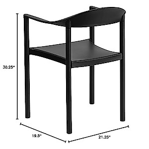 Flash Furniture 5 Pack HERCULES Series 1000 lb. Capacity Black Plastic Cafe Stack Chair