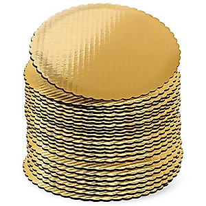StarMar 12 inch Gold Cake Boards Rounds, [24 Pack] Cake Base, 12-In Circle Cardboard, Disposable 12 in Round Cake Boards Perfect for Cake Decorating,