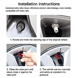 8pcs Aluminum Car Tire Valve Caps Hex Alloy Tyre Valve Stem Cover Air Dust Cap Tire Valve Truck Bike Wheel Rim Valve Stem Cap(Red)