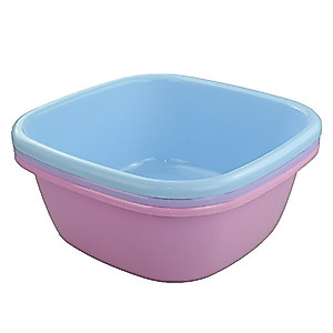 Doryh 12 Quart Plastic Square Washbasin, Set of 3