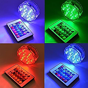 Classic Pool Lights LED Remote Control RGB Diving Light Battery-Powered Underwater Night Light Outdoor Vase Bowl Garden Christmas Party Decoration Pond Lights