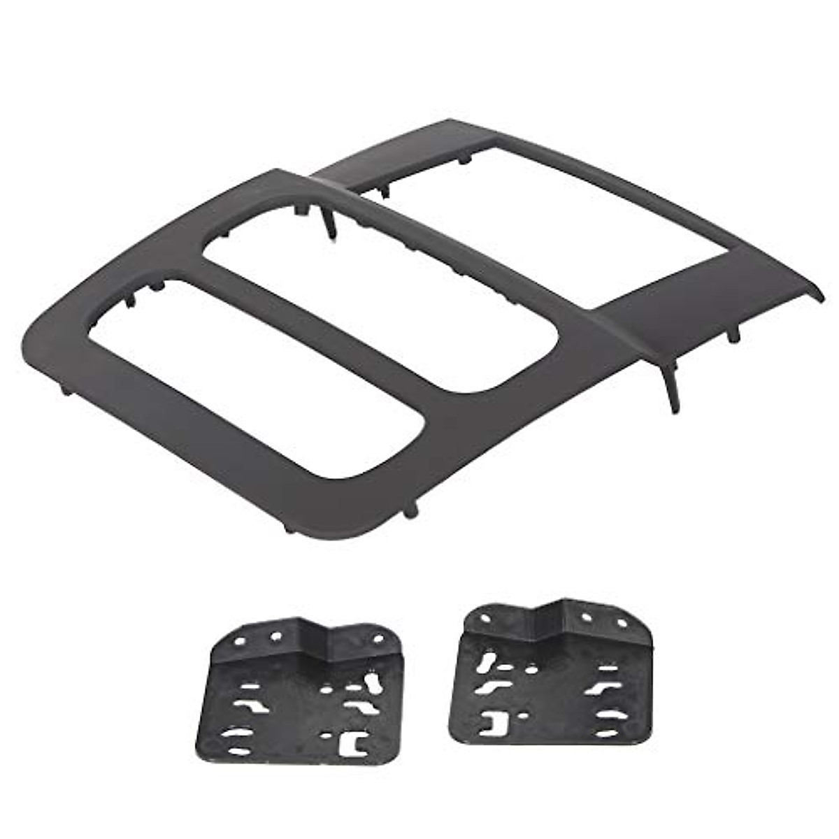ECOTRIC High Grade Double DIN Stereo Dash Kit Compatible with 2002-2005 Dodge Ram 1500 2500 3500 Pickup Black Without Wiring Harness