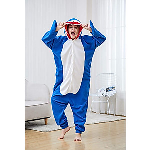 Comfy New Animal Onesie Shark Halloween Cosplay Pajamas Costume Sleepwear Large