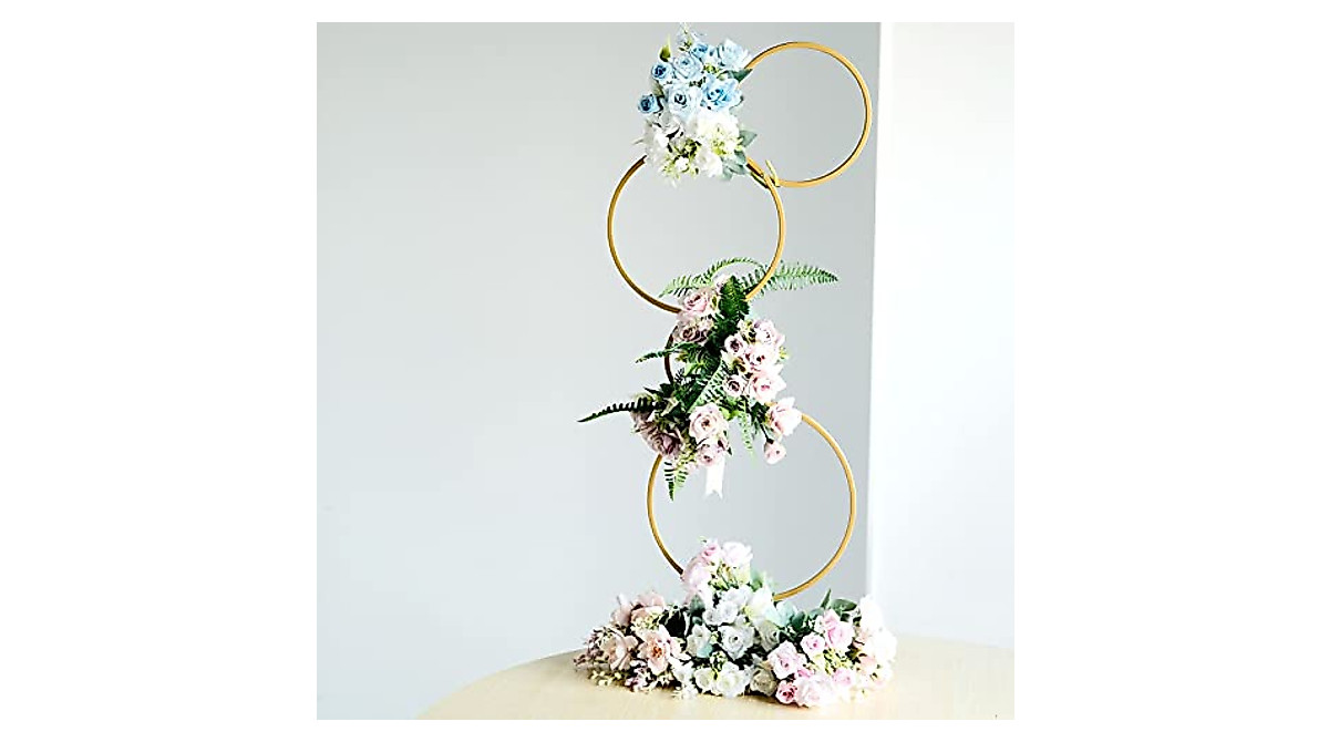 Efavormart 3ft Gold Hoop Stand: Wedding Arch & Centerpiece