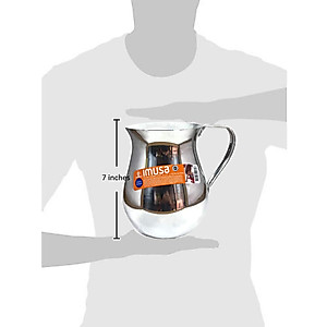 Imusa Aluminum Chocolatera (Hot Chocolate Pitcher). Bundled with a Wooden Chocolate Mixer - Molinillo 14" (2.1 Quart)
