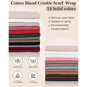ramede 24 Pcs Women Hijab Scarfs Soft Scarf Shawl Lightweight Long Wraps for Whole Season, 24 Colors