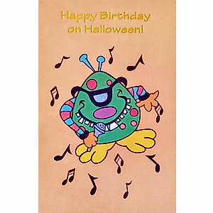 Greeting Card These Halloween And Birthday Wishes Are Coming Your Way To Wish You A Real Happy Day