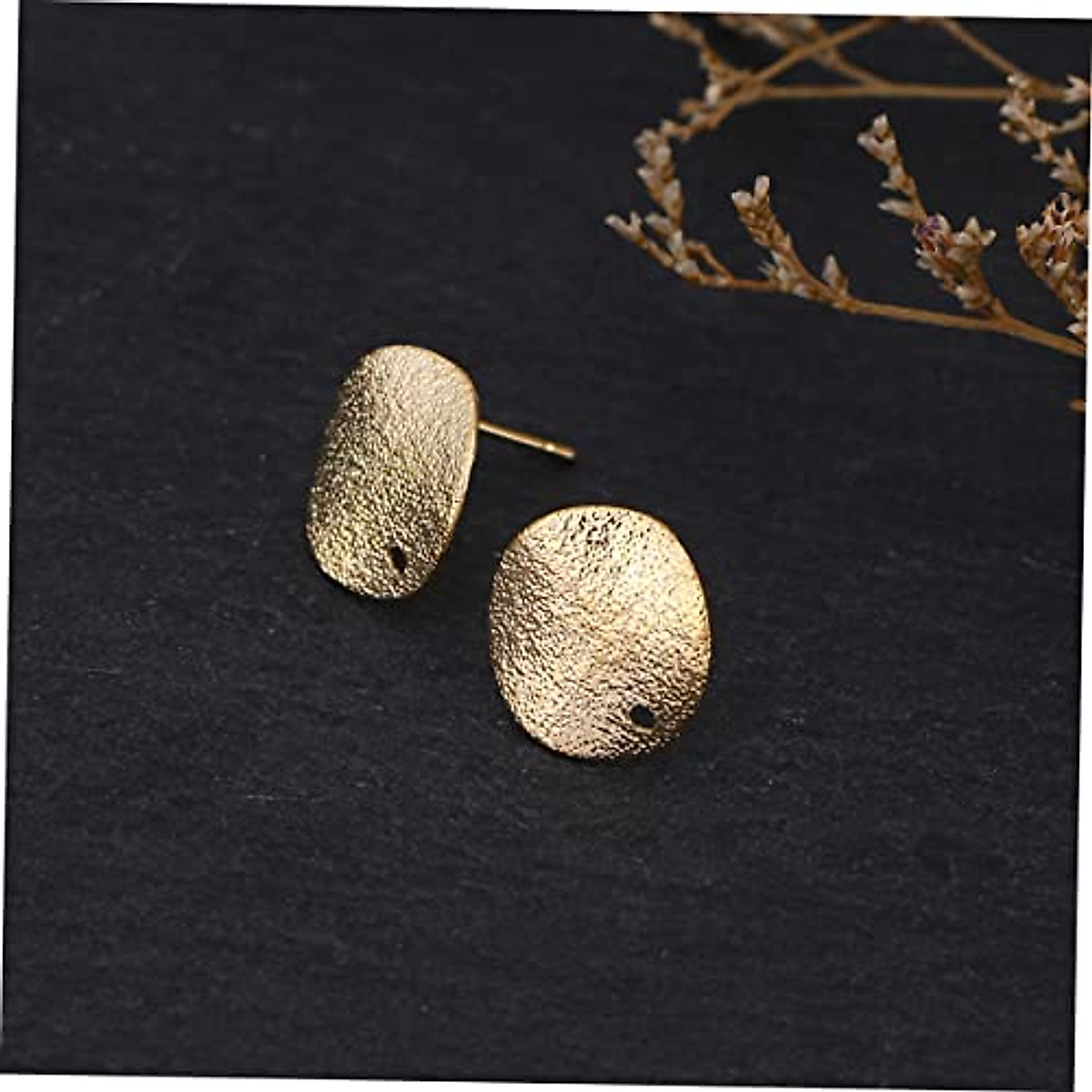 EXCEART 3sets Elegant Alloy Flat Earrings with Holes for Women Small Ear Jewelry Decor in Golden Tone 20pc*3